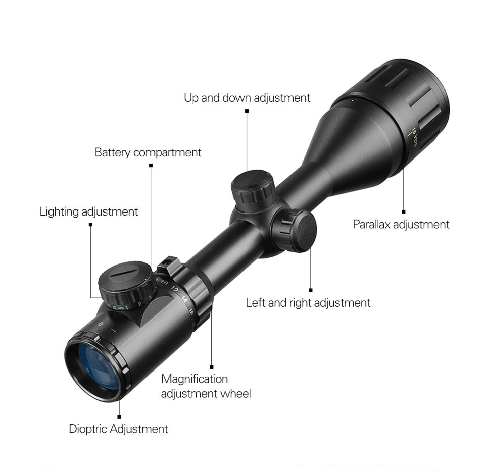 4-16X50AOE Hunting Rifle Scope Tactical Optical Red Green Dot Sight ...